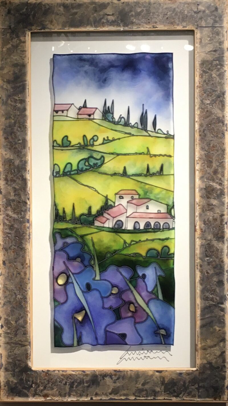 Toscana Con Papaveri Blu - Stravitz Sculpture and Fine Art Gallery